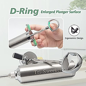 Tri-Sworker Meat Injector Syringe for Smoking with 4 Marinade Flavor Food Injector Needles, Ideal to Injector Marinades for Meats, Turkey, Brisket, Beef; 2-OZ Capacity