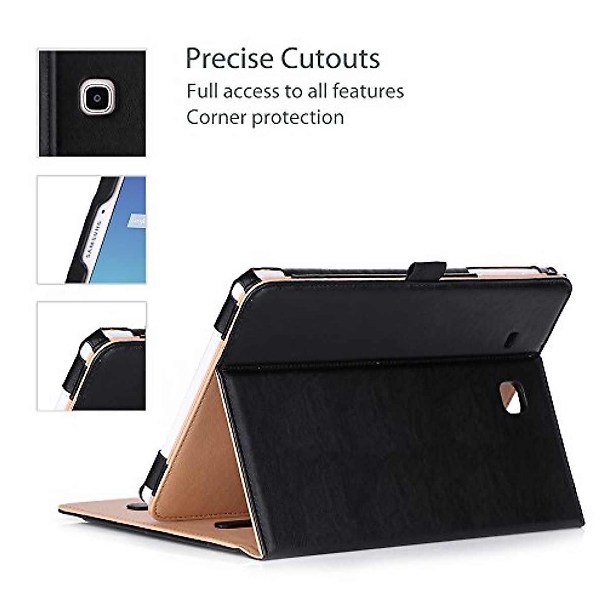 ProCase Galaxy Tab E 9.6 Case – Vintage Stand Folio Case Cover for Galaxy Tab E 9.6"/ Tab E Nook 9.6-Inch Tablet (SM-T560 / T561 / T565 and SM-T567V Verizon 4G LTE Version) -Black