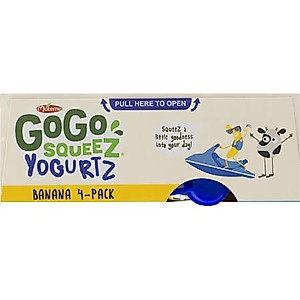 PACK OF 12 - COGO Squeez Yogurtz Banana Low Fat Yogurt, 4- 3 oz pouches