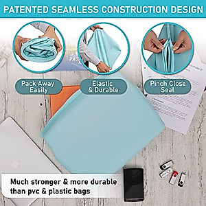 FLYPAL Large Silicone Waterproof Fire Resistant Document Bag. Patented Airtight Zip Lock Seal. Watertight Pouch Holder for Laptop, Documents, Files & Valuables. Insert Bag to Fireproof Bags (16”x12”x3.5”)