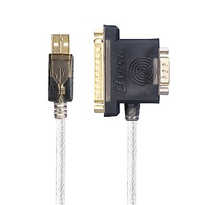 DTECH USB to Serial Adapter DB25 DB9 RS232 to USB Cable 4 Feet with FTDI Chip Supports Windows 11 10 8 7 and Mac
