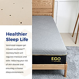 MLILY EGO Copper King Memory Foam Mattress 12 Inch, Copper Gel Infused Mattress Bed in A Box CertiPUR-US Certified Made in USA, Medium Plush, 76”x80”x10”, Darkgray