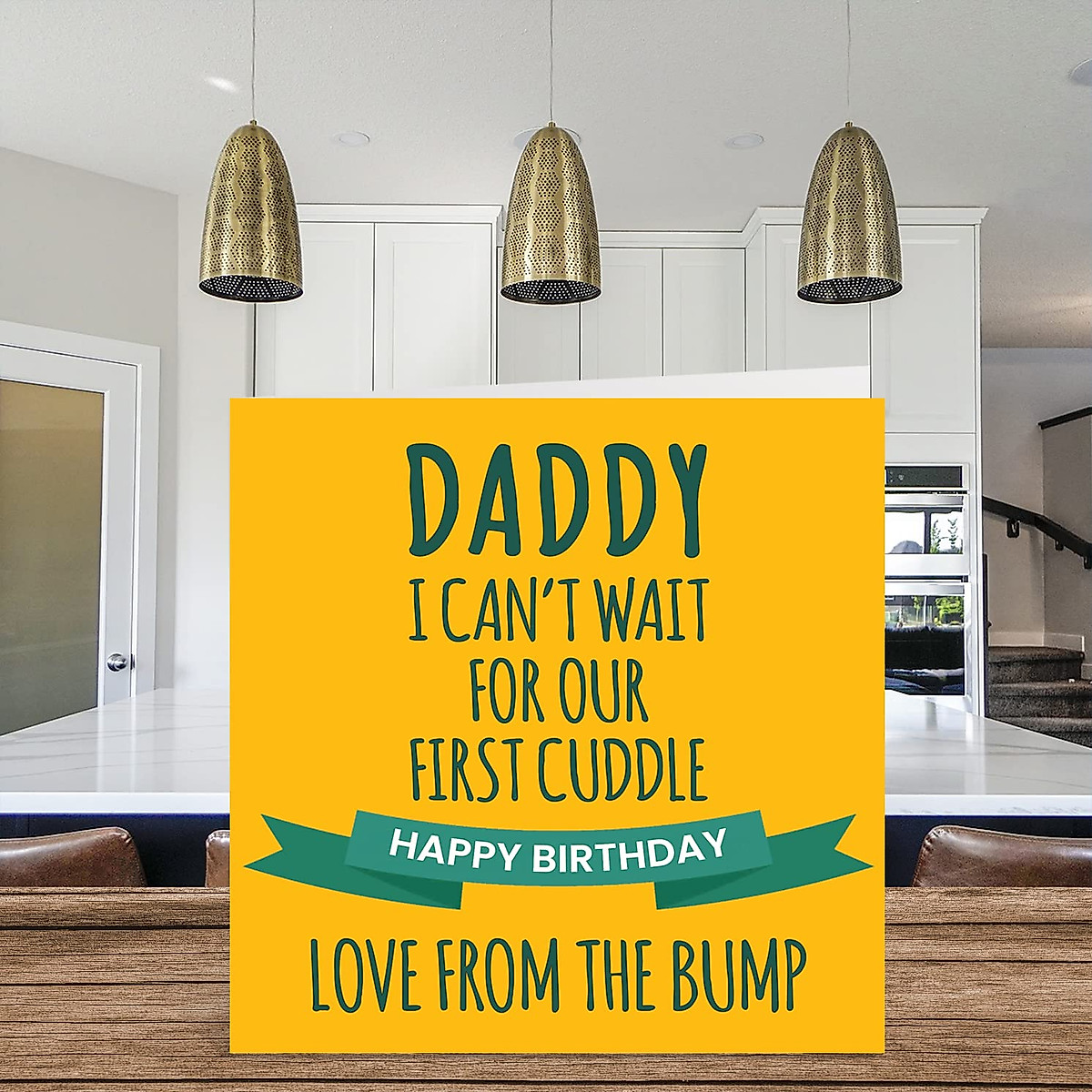 Stuff4 Fun Birthday Card for Dad - First Cuddle - Happy Birthday Cards for Dad from Bump, Cute Father Birthday Gifts, 5.7 x 5.7 Inch Special Greeting Cards Gift for Daddy Papa