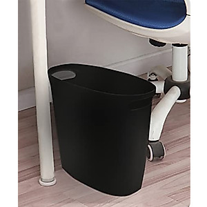 Feisco Small Trash Can,2.6 Gallon Plastic Bathroom Wastebasket Garbage Can for Bathroom Bedroom Kitchen Office (Pack of 2, Black)