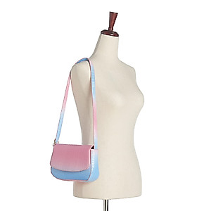 Olivia Miller Women's Fashion Aimee Ombre Bright Rainbow Faux Crocodile Leather Shoulder Bag w Adjustable Strap, Casual Trendy 90s Y2K Retro Evening Purse Handbag