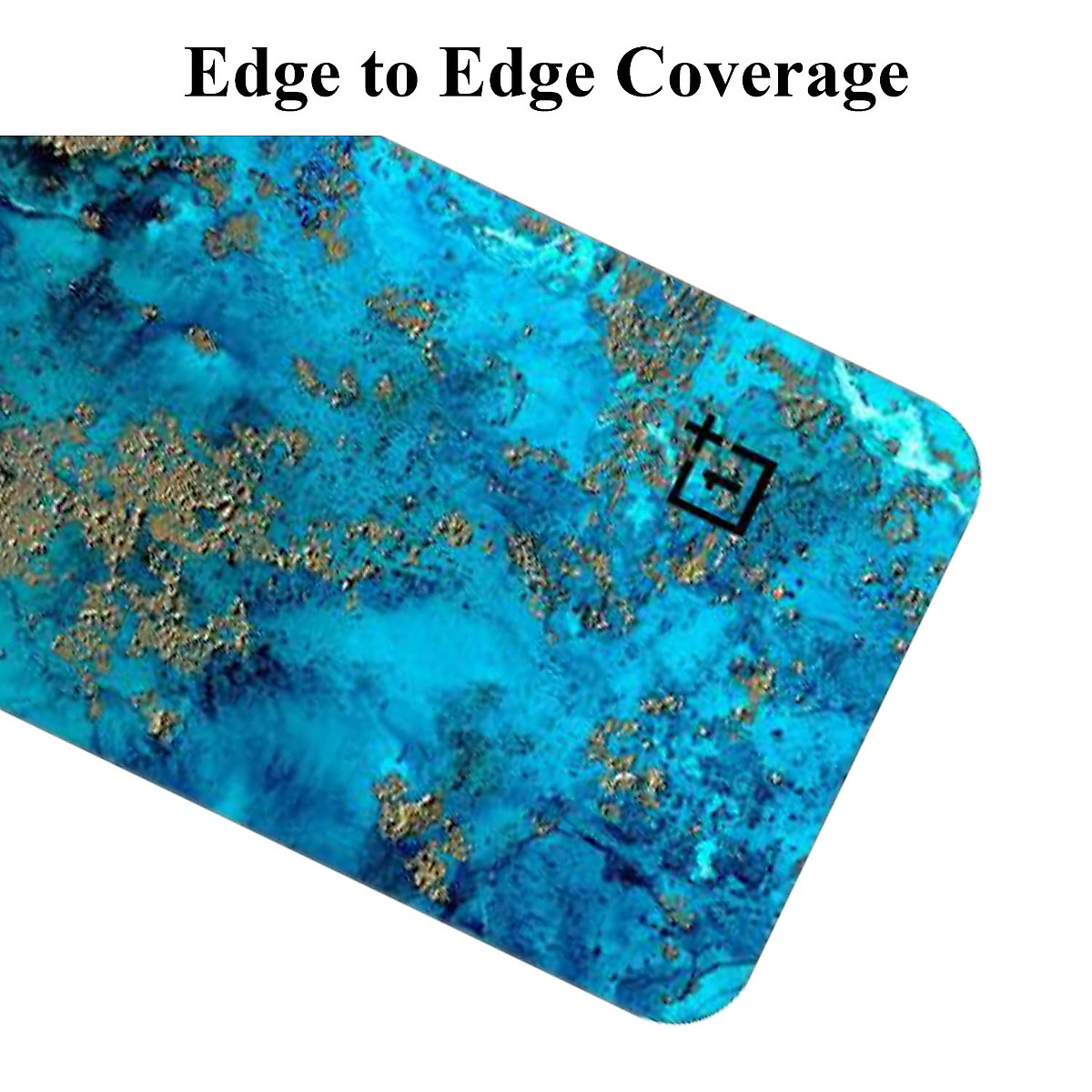 Gadget Gear Vinyl Skin Back Sticker Aqua Blue with Golden Streaks (83) Mobile Skin Compatible with Xiaomi Redmi Note 10 (Only Back Panel Coverage Sticker)