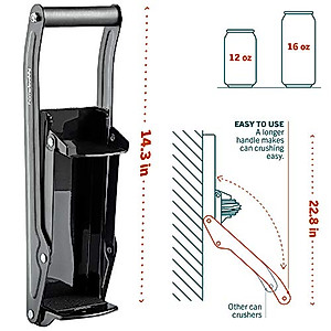 HomeBuddy Can Crusher for Recycling - 12 Oz. and 16 Oz. Can Crusher Wall Mounted for Aluminum Can Crusher, Soda Can Smasher for Recycling, Beer Can Crusher for Recycling Can - Mounting Rivets Included