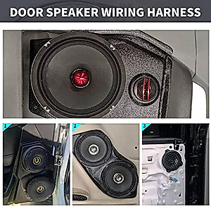 NuIth 72-6514 Car Speaker Wiring Harness Connector Adapter for Dodge Ram 2000-2020, Chrysler 2004-2017 Aftermarket Front Rear Door Speaker Harness Cable Plug 4 PCS