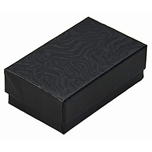 JPB Black Swirl Cotton Filled Jewelry Box #21 (Case of 100) 2.5 inches x 1.5 inches