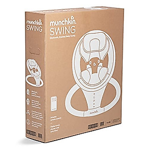 Munchkin® Bluetooth Enabled Lightweight Baby Swing with Natural Sway in 5 Ranges of Motion, Includes Remote Control
