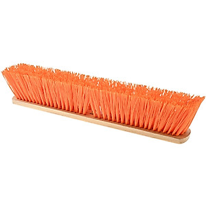 PRO SOURCE Heavy Duty Orange Bristle Pushbroom Head with Threaded Block: 24" Wide