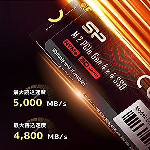 Silicon Power 1TB UD90 NVMe 4.0 Gen4 PCIe M.2 SSD R/W up to 5,000/4,800 MB/s (SP01KGBP44UD9005)