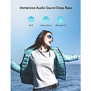 INFURTURE H1 PRO Hybrid Active Noise Cancelling Headphones，Over Ear Bluetooth 5.3 Headphones with Multiple Modes，3 EQ Modes Low Latency, 60H Playtime for Adults, Kids, TV, Travel, Home Office