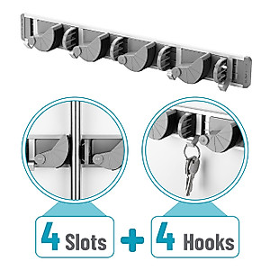 Mr. Pen Aluminum Storage Rack with 4 Hooks, Lightweight and Durable