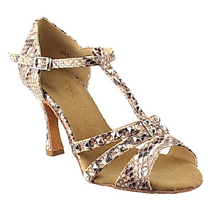 50 Shades Animal Print Ballroom Latin Dance Shoes for Women: SERA7012 Brown Snake 2.5" Heel Size 9