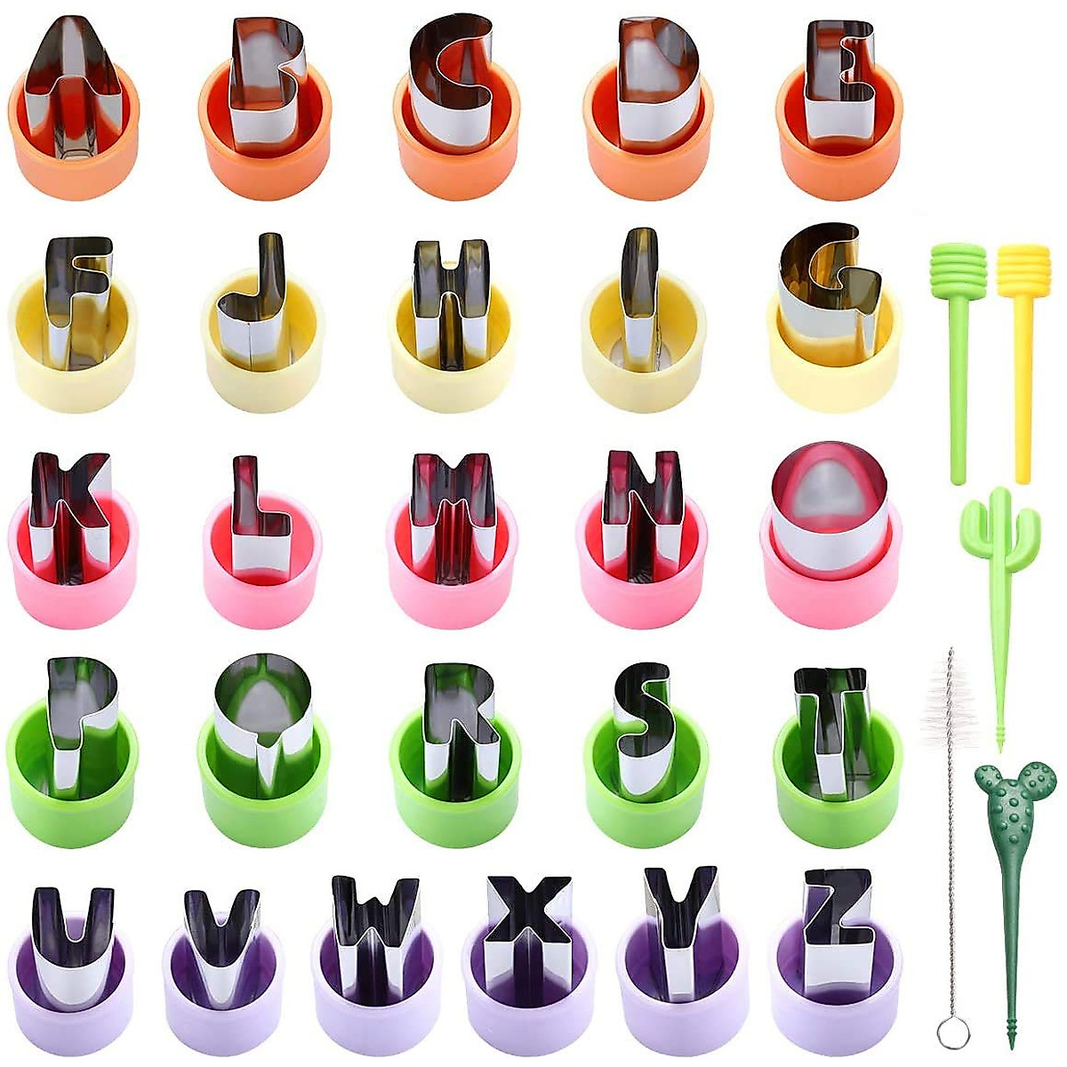 1'' Mini Alphabet Cookie Cutters Set,26-Piece Stainless Steel Letters Cookie Cutters Decorating Tool DIY Biscuit Mold for Fondant Biscuit, Cake, Fruit, Vegetable