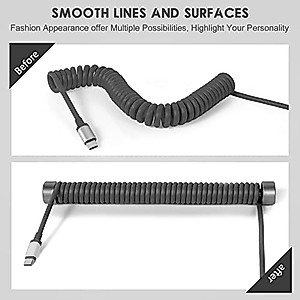 ZIYOU LANG Custom Coiled Cable Winder Rod Metal Bar Management with Multifunctional Use for DIY Crafts Decorate Your Keyboard Printer PS4 X-Box Switch USB Cable Tidy Your Desk(Gray)