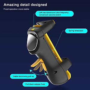 Bindpo Tablet PC Gamepad, Continuous Shooting Gamepad Comprehensive Protection Four Fingers Game Joystick Shooter Gamepad,for Android SystemiOS System(Yellow)
