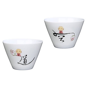 Happyyami Japanese Decor 2Pcs Chinese Handmade Kungfu Tea Cup Bone China White Tea Cups Ceramic Tea Mugs Vintage Decor