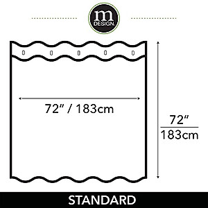 mDesign Fabric Geometric Shower Curtain - Herringbone Chevron Print with Reinforced Buttonholes for Master/Guest Bathroom - Machine Washable & Water Resistant Curtains - 72" x 72" - Black/White