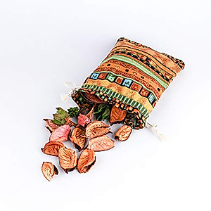 SumDirect Egyptian Ethnic Style Linen Burlap Bag 20Pcs 5×7 inches Gift Bags with Drawstring, Reusable Cotton Candy Bags for Wedding Party Favors