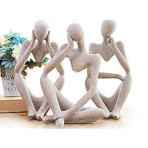 NEWQZ Thinker Figurine Resin Sculpture Statue Collectible Craft Art Handcrafted for Desktop Decor(Smooth)