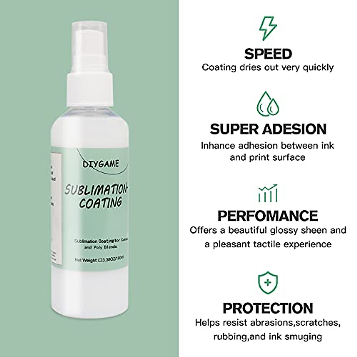 Sublimation Spray for Cotton T-Shirts & Blends and All Fabric. Including Polyester, Carton, Canvas, Tote Ba. Achieve Brighter and More Vibrant Colors. No Mixing Required-3.38 oz