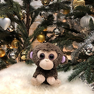 WEIGEDU Small Plush Toys Babies Monkey Stuffed Animals, 5.9 inches, Kaffee Brown Chocolate
