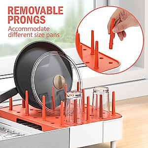 TOOLF Dish Rack, Extendable Dish Drainer, Modern Dish Drying Rack 2 in 1 Design. Expandable Drain Board in Sink, Stainless Steel Dish Racks for Kitchen Counter Utensils,Plates,Pans,Pots Organizer