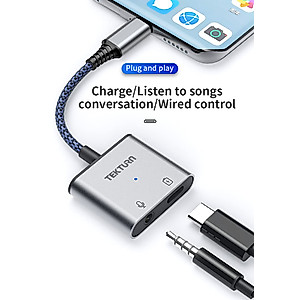 USB-C to 3.5 mm Headphone and Charger Adapter, 2 in 1 USB-C to Aux Audio Jack with PD 60W Fast Charging, Compatible with iPad Pro, iPad Air, Android Phones and Tablets by TEKTURN