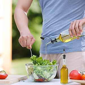 24 Pack Liquor Bottle Pourers, Stainless Steel Olive Oil Dispenser Spout, Olive Oil Spout with Siamese Rubber Dust Caps, Bottle Pourers for Pouring Liquids, Wine, Olive Oil, Vinegar, Syrup