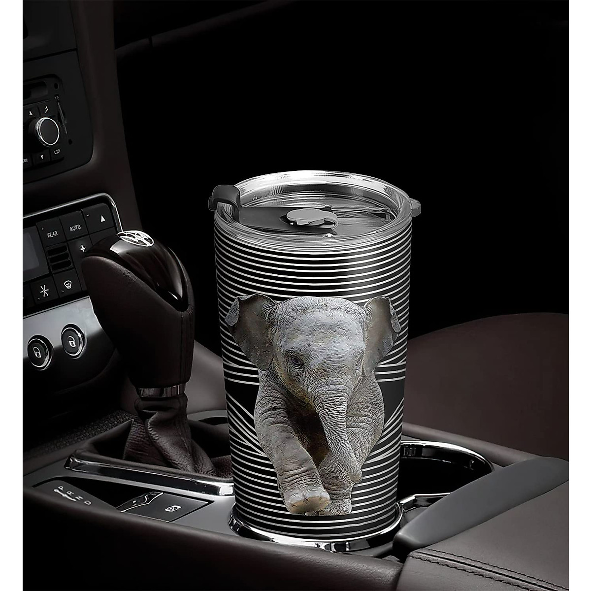 20oz Elephant Gifts for Women, Men, Birthday Gifts for Her, Him, Coffee Thermos, Funny Cool Gag Gifts, Animal Lovers Gifts, Cute Elephant Tumbler Cup, Insulated Travel Coffee Mug with Lid