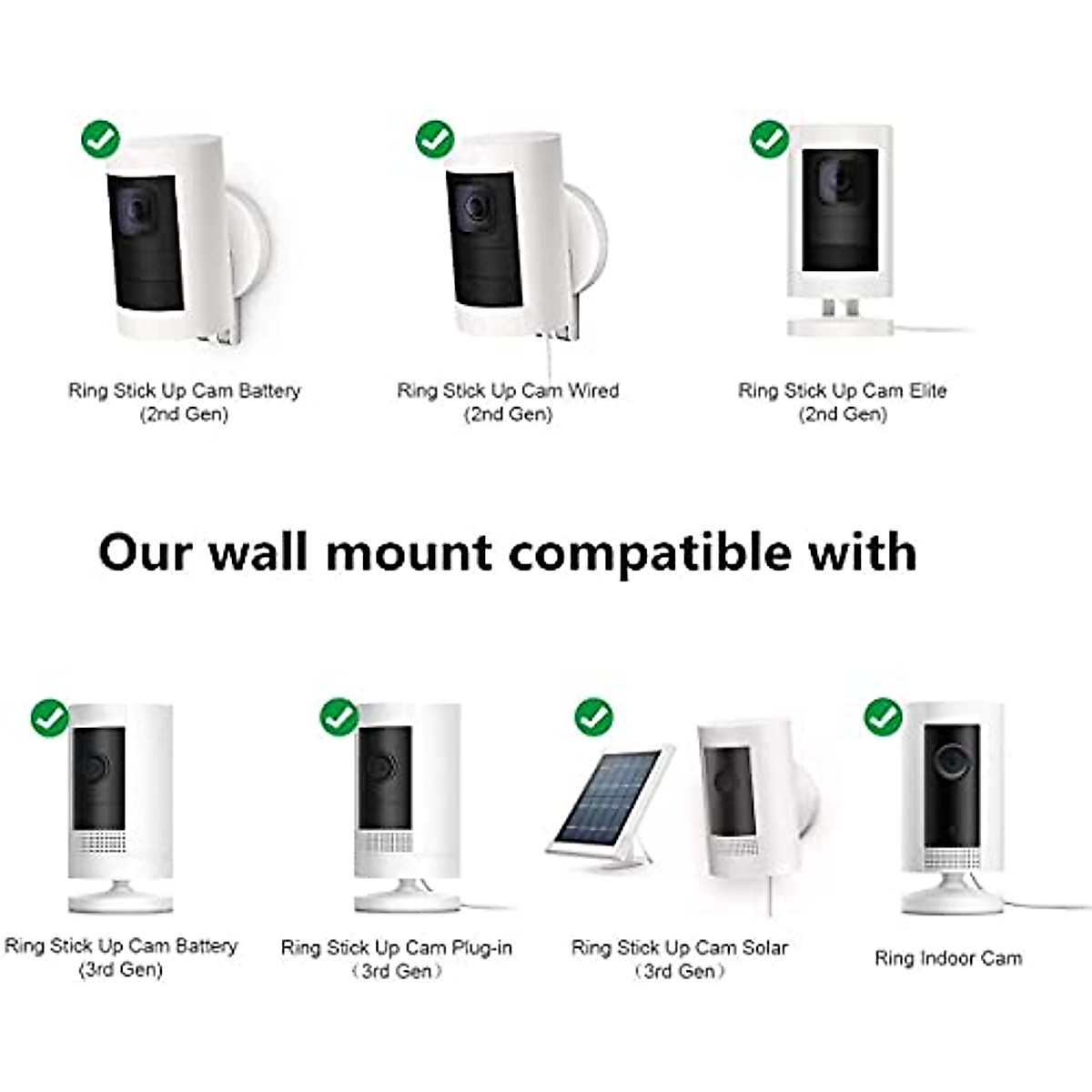 SERMICLE Security Wall Mount for Stick Up Cam Wired/Batter, Metal Security Camera Bracket for Oculus Sensor,Arlo, Arlo Pro, 360° Rotation 1/4" Screw (3 Pack,White)