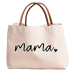 kifasyo Mom Mama Bag Mother Gifts Momlife Tote for Hospital, Shopping, Beach, Travel