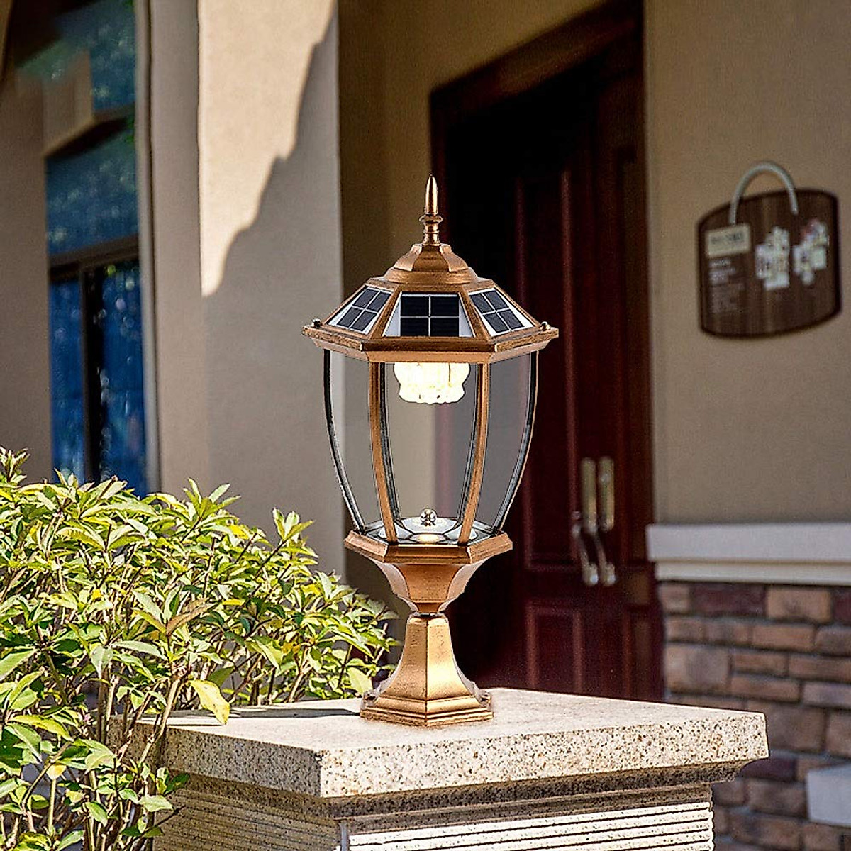 XXINY Outdoor Solar Lamp Fence Post Lamp Wall Lamp Villa Garden Courtyard Lamp Waterproof Door Post Lamp Lamp Post Porch Patio Pillar Lamp Street Lantern Table Light