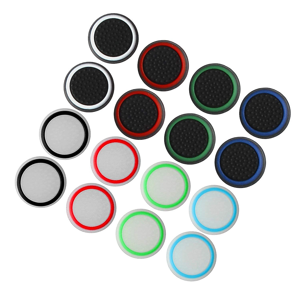 Joystick Thumbstick Cap Attachments Protective Cap Made of Silicone for PS5，PS4, Xbox 360, PS3 Controllers (8 Pairs of Mixed Colors)
