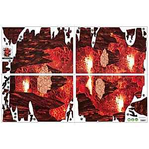 Quanhaigou Creative 3D Space Wall Decals Removable PVC Magic Floor Flame and Lava Wall Stickers Murals Wallpaper Art Decor for Home Walls Ceiling Boys Room Kids Bedroom Nursery School