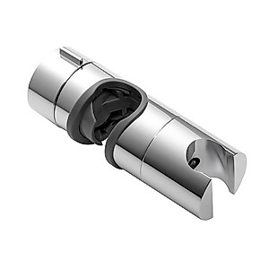OFFO Shower Head Holder for Slide Bar Adjustable 0.71-1.00 in(18-25mm) O.D, Adjustable Holder for Slide Bar Slider Clamp Bathroom Replacement, 360 Degree Rotation Sprayer Holder, Chrome Plated
