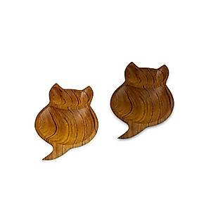 JNE Handcrafted-Solid Single Piece Teak Wood Plate/Tray/Dish/Platter (Set of 2), Multi-purpose use Decor, Candy, Serving. (CAT-Small)