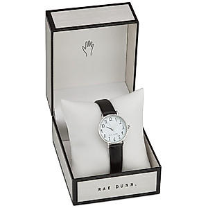 Rae Dunn Women's Megan 26mm Round Face Vegan Leather Strap Watch (RD1004) (Rose Gold)