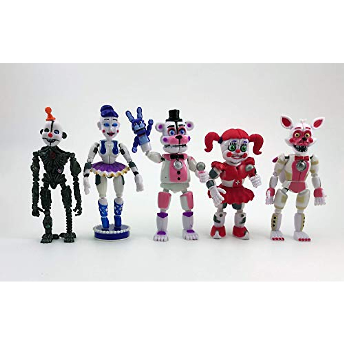 Toysvill Inspired by FNAF Sister Location Action Figures Toys (Set of 5 pcs), More Than 5 inches [Funtime Freddy Bear, Circus Baby, Ennard, Ballora, Funtime Foxy], Fun Action Simulator