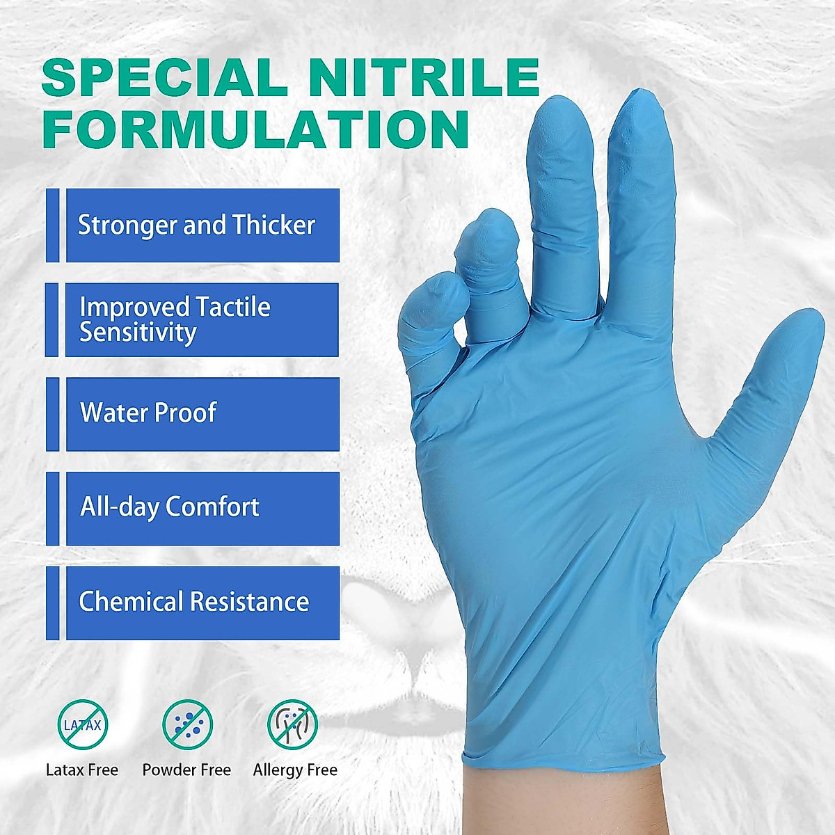 VASTMED 500PCs Dental Grade Examination Leone Nitrile Gloves 4.0G Finger Tips Texture Latex-Free Professional Grade Gloves