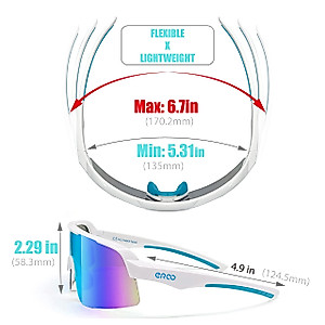 EAZYRUN ER00 Medium to Large blue Polarized shield sports sunglasses for men, 100% baseball ski biking cycling running beach volleyball