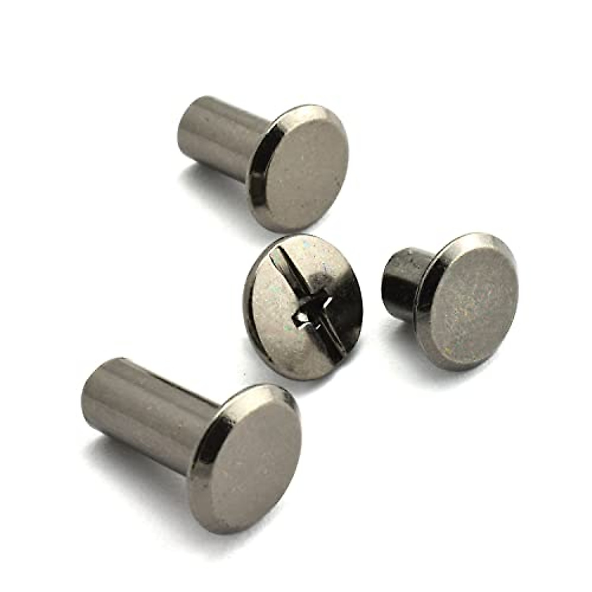 LQ Industrial 75 Sets Black M5 Chicago Screw Assorted Kit Slotted Phillip Head Binding Screws Rivet Assembly Bolt Nail Rivet for Book Binding DIY Leather Craft M5x6 M5x10 M5x12