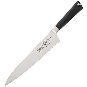 Mercer Culinary Züm Forged Utility Wavy Edge Knife, 6 Inch,Black