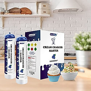 GreatWhip Whipped Cream Charger 580g Blueberry Whipped Cream Chargers 0.95 Liter Nitrous Tank (3 Cylinders)