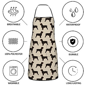 Boykin Spaniel Dog Dogs Boykin Spaniels Dog Design Bib Apron Extra Long Ties With Pockets Kitchen Cooking Baking Gardening Painting Apron For Women Men