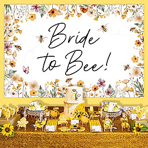 Bride to Be Backdrop Banner Bride to Bee Bridal Shower Decor Honey Bee Bachelorette Decorations Flowers and Bee Backdrop for Photoshoot Bee Floral Bachelorette Engagement Wedding Supplies