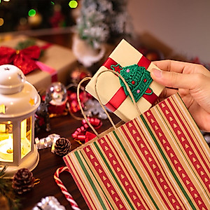 GSSUSA 30 Pack Christmas Gift Bags 7x8.6x3.3'' Paper Bags with Handles Bulk, Assorted Designs Christmas Craft Bags,Sturdy Xmas Party Favors Bags, Holiday, Goodie, Treat Bags, Retail Shopping bags