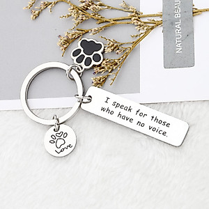 WSNANG Veterinarian Gifts I Speak For Those Who Has No Voice Keychain Vet Techs Gift Animal Rescue Gift (Speak For Those KC)